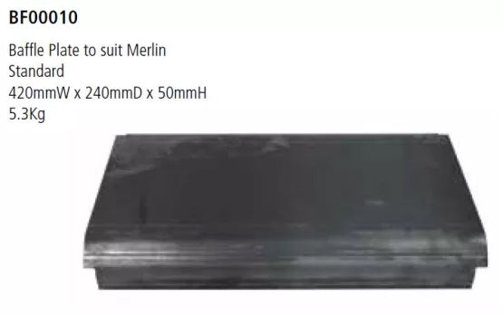 Merlin Standard Baffle Plate - Stove Glass Replacement